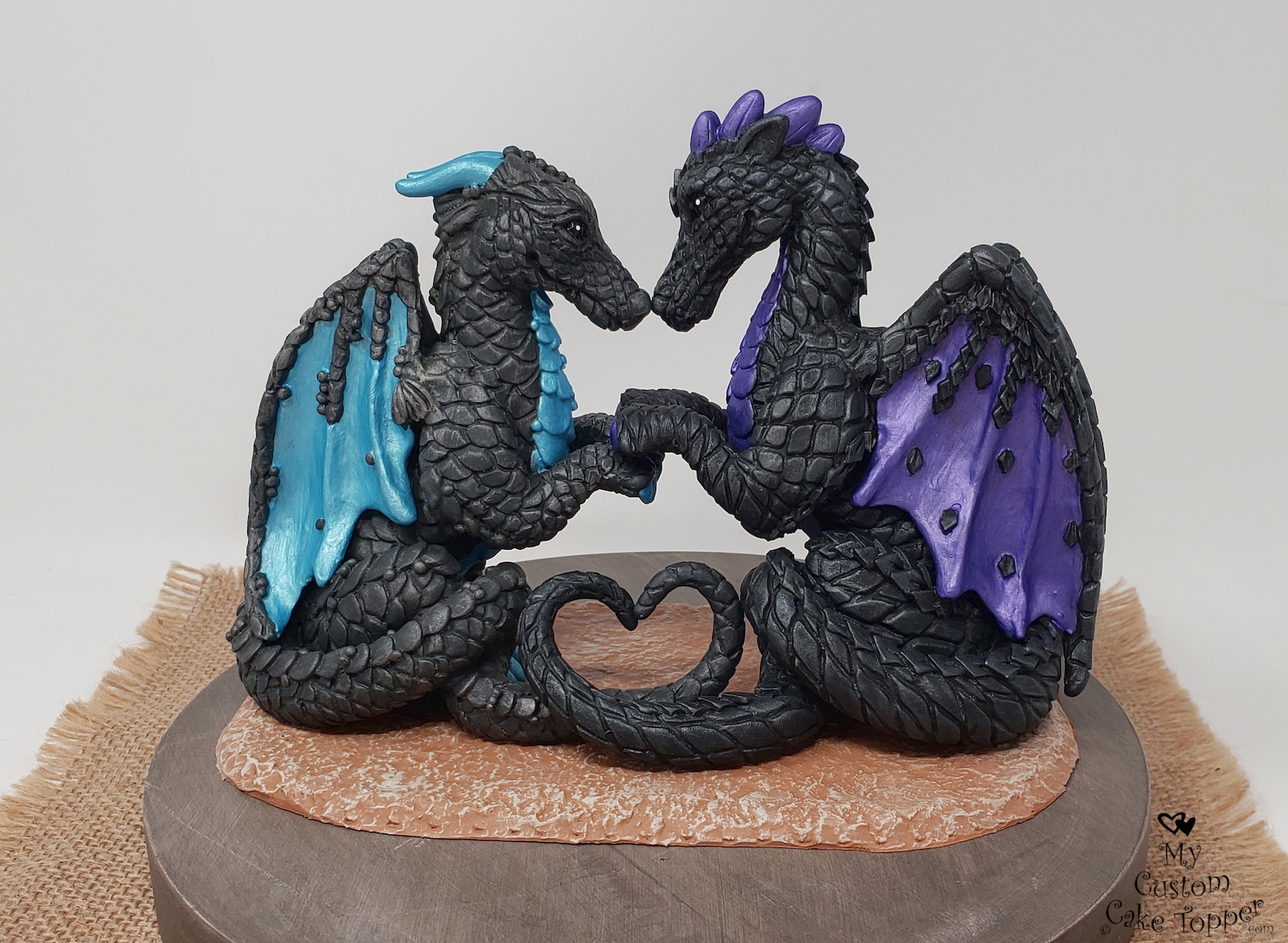 Heart Dragons Wedding Cake Topper Realistic Dragon Bride and - Etsy