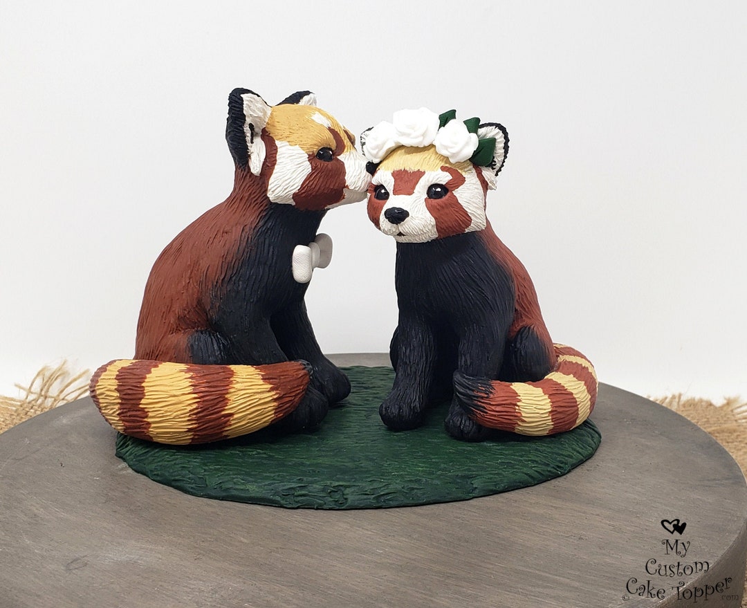Red Panda Cake Topper Animal Wedding Figurine - Realistic Red Panda ...