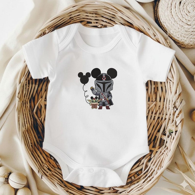 Mandalorian Grogu Star Wars Embroidery File, Galaxy Baby Yoda Design ...