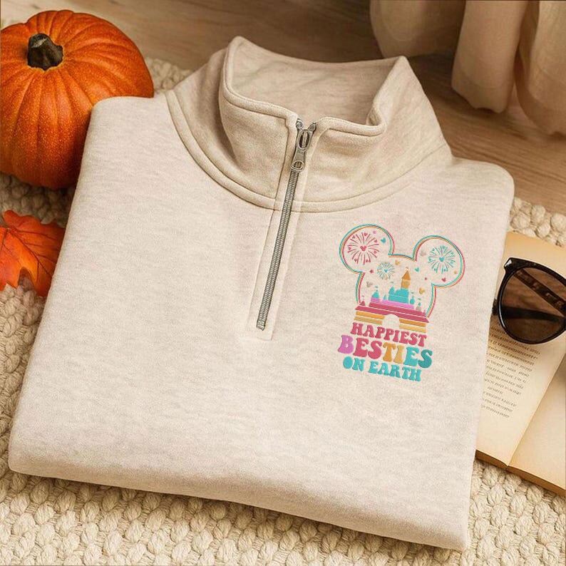 Happiest Besties on Earth Machine Embroidery File, Magic Kingdom Design ...