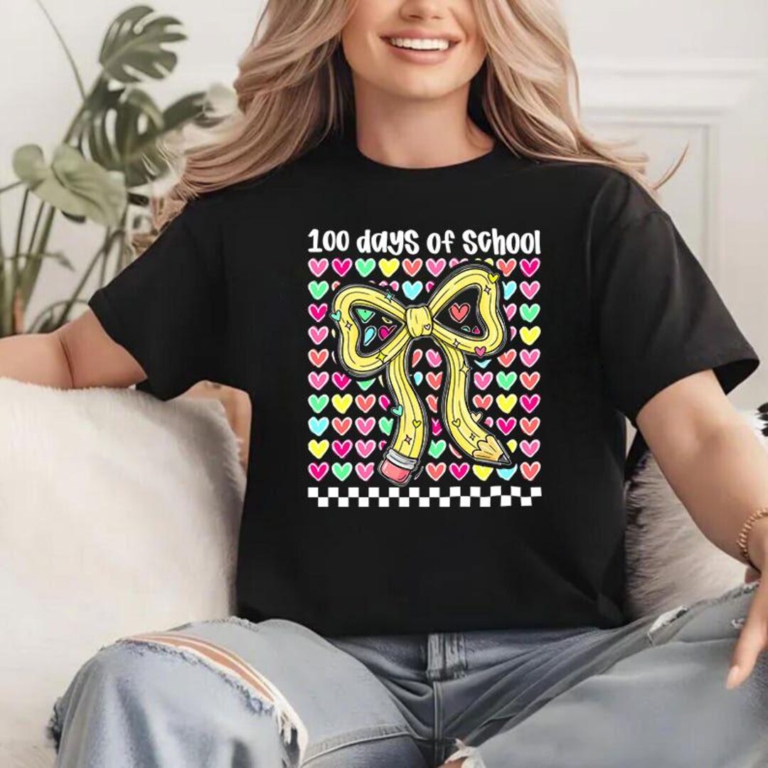 100th Day of School 100 Days Math Numbers Coquette Bow PNG Digital ...