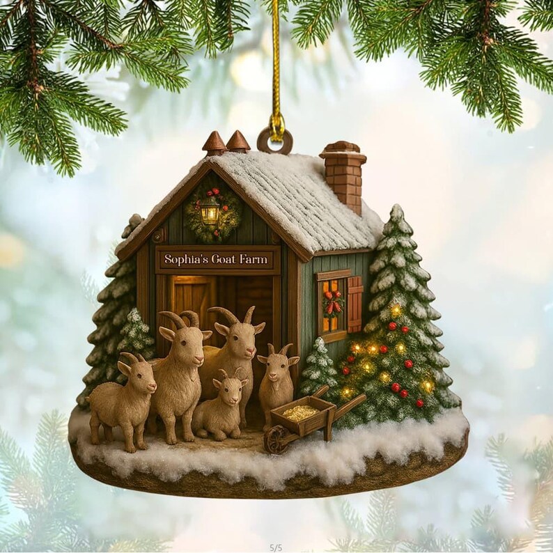Personalized Goat Farm Christmas Ornament, Custom Acrylic Ornament - Etsy
