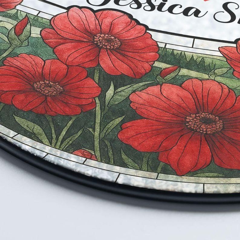 Customized Stained Glass Suncatcher With Birth Flower Design – Unique ...