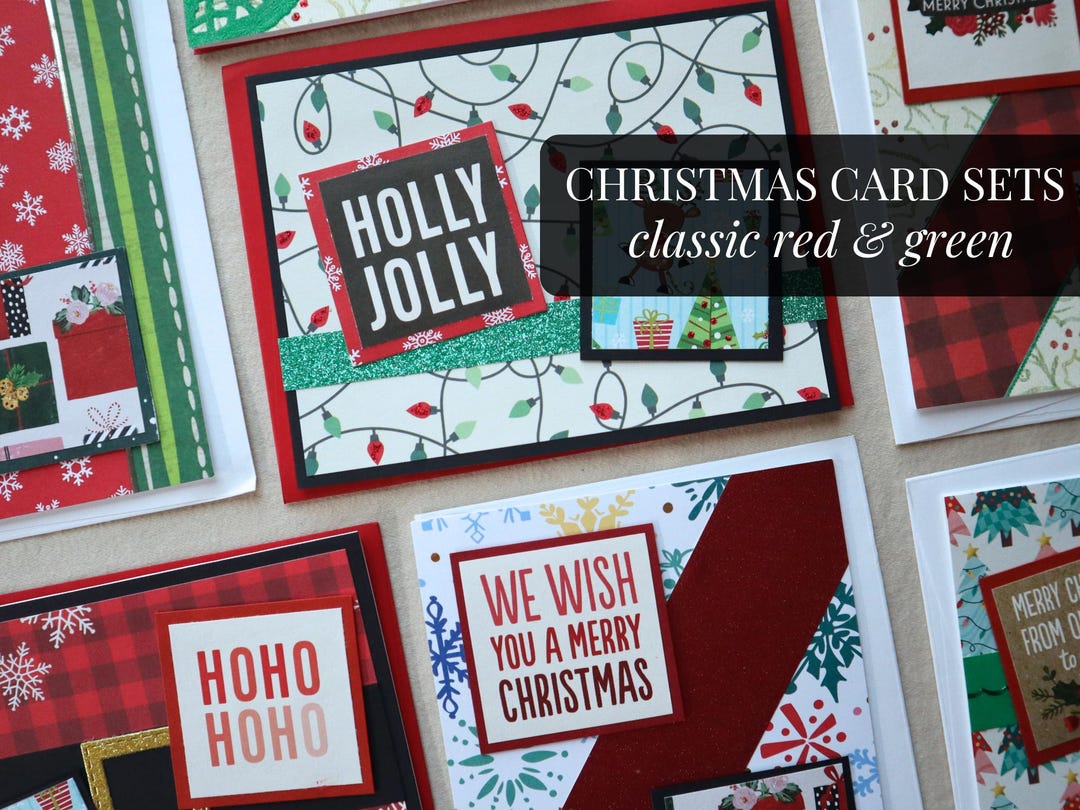 Christmas Greeting Cards Handmade Holiday Winter Card Set With ...