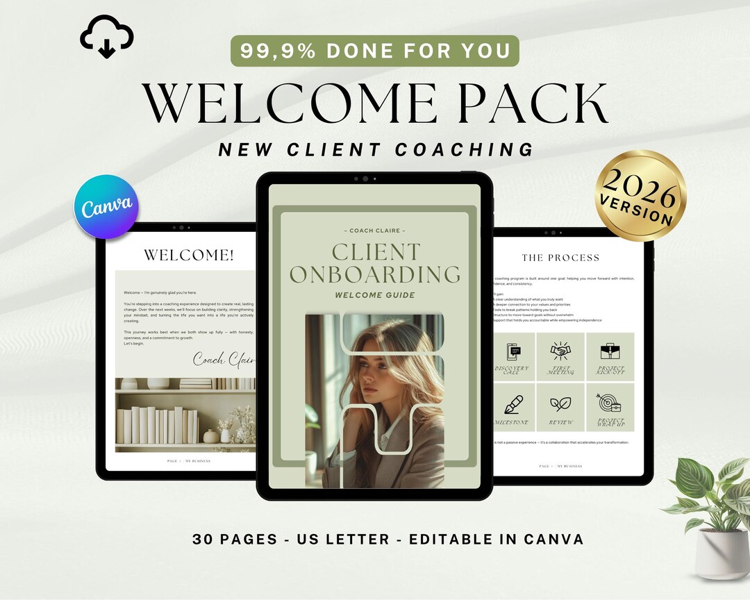 Editable Client Welcome Pack Guide for Coaches | Canva Coaching Welcome ...
