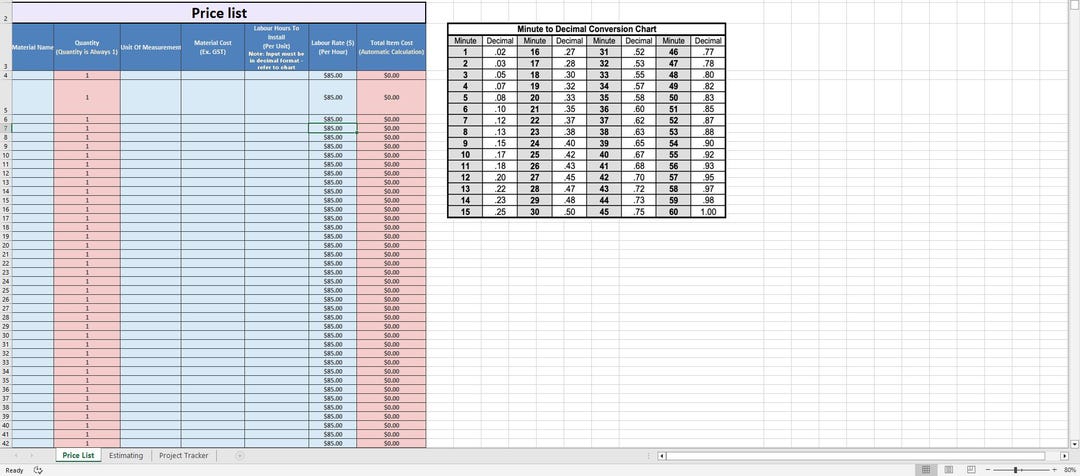 Construction Quoting & Tracking Template for Tradies | Excel + Google ...