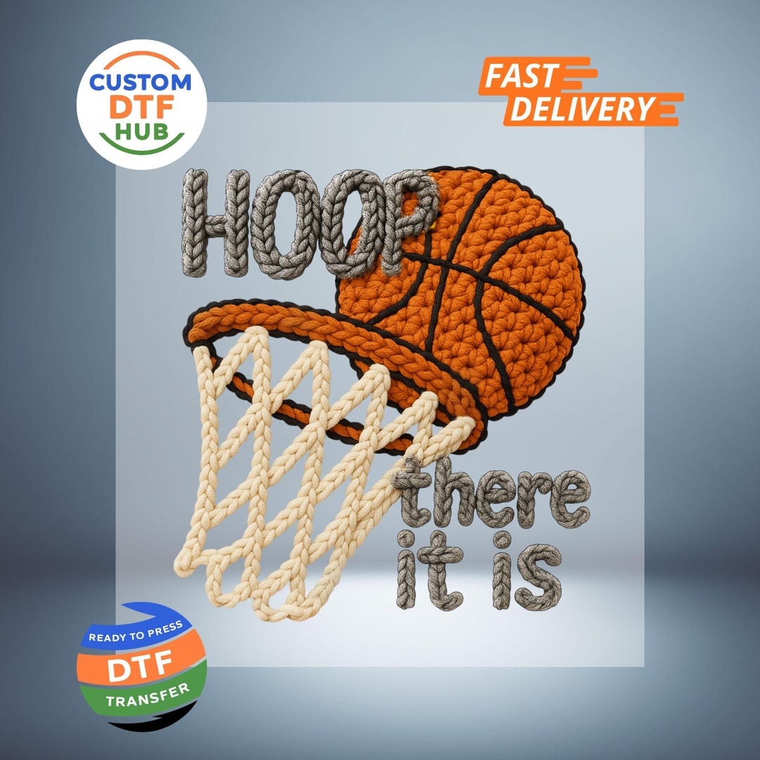 Hoop There It is Basketball DTF Transfer: Game Day Ready to Press Iron ...
