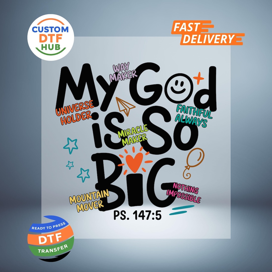 My God is so Big DTF Transfer: Christian Iron on Decal - Etsy