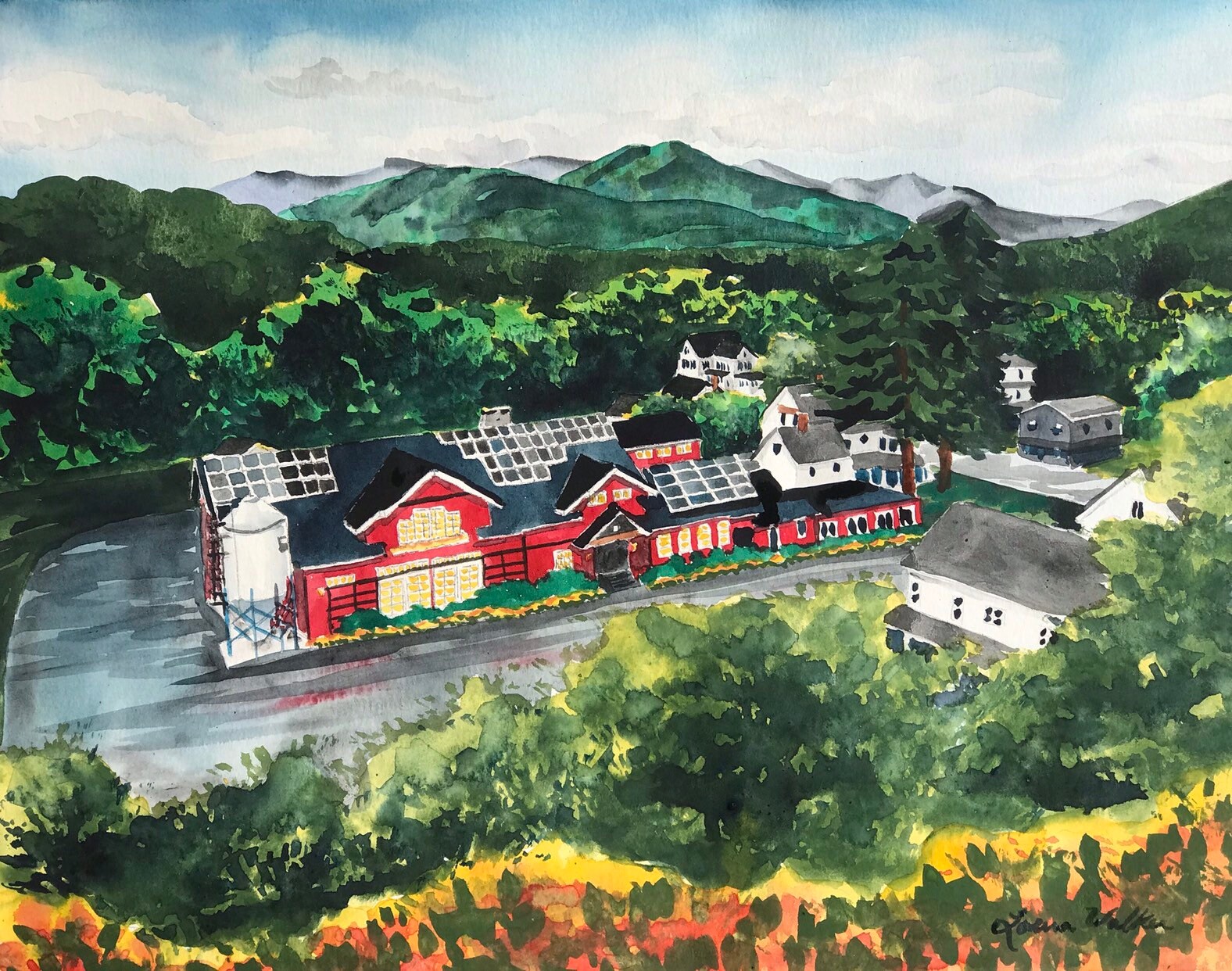9x12, Farm, Street Scene, Custom Painting, Homestead, Watercolor, City ...
