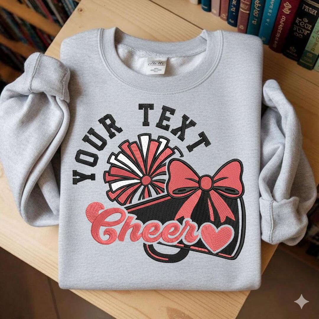Custom Name Split Cheerleader Embroidery Designs, Pom Pom Megaphone ...