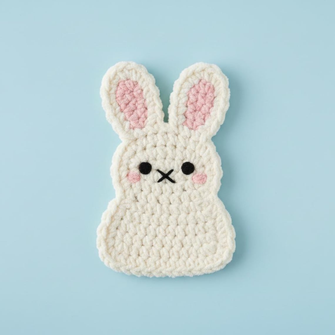 Bunny Peeps Coaster Crochet Pattern, Pastel Easter Rabbit Table Decor ...