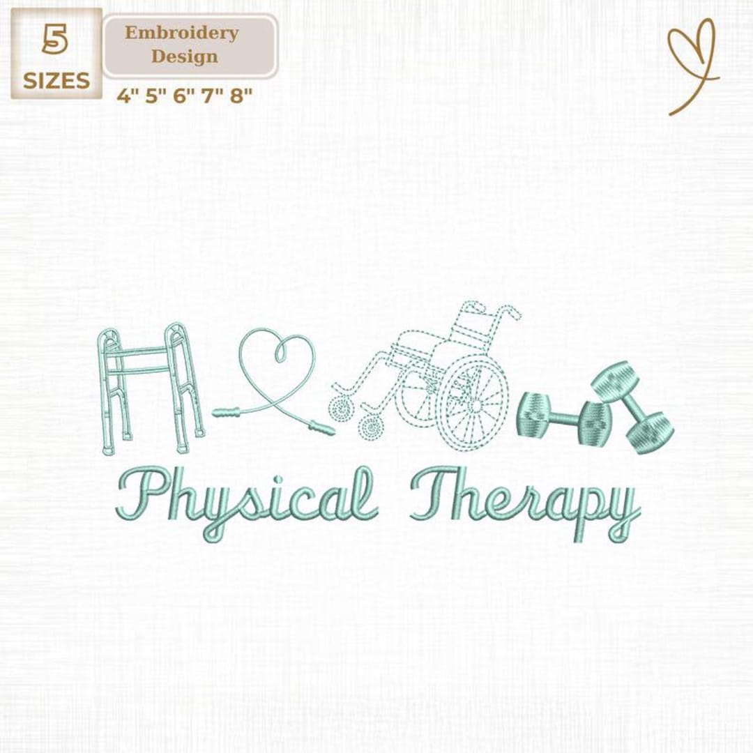 Physical Therapy Embroidery File, Pta Digital (instant Download) - Etsy