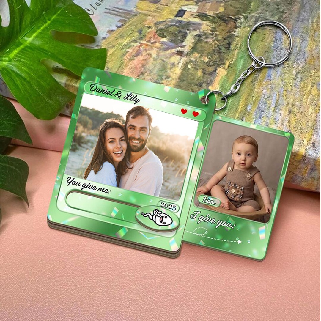 Personalized Photo Slider Keychain – Custom Acrylic or Wood Keepsake - Etsy