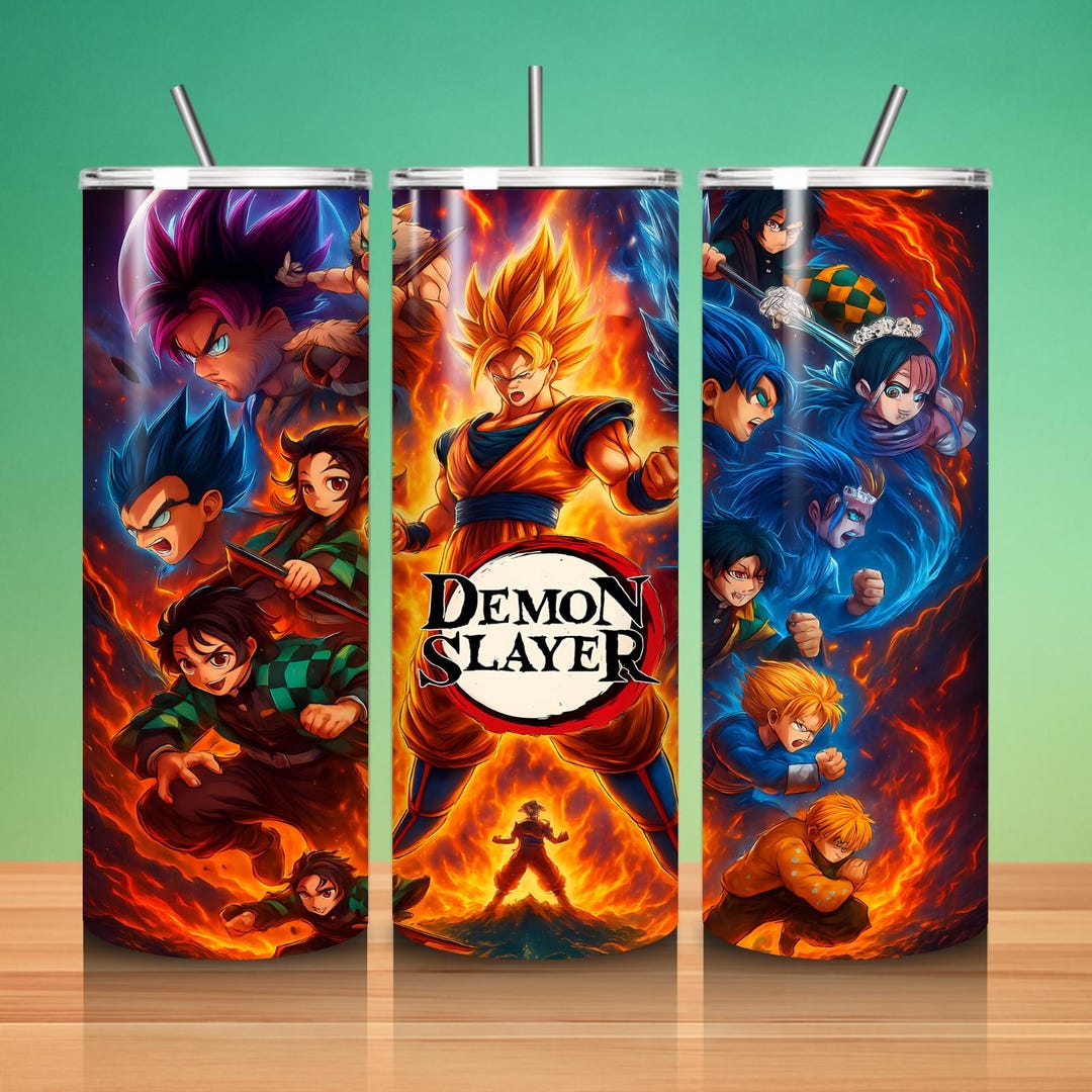 Anime 20oz Digital Wrap Demon Slayer Tumbler Wrap PNG | 20oz Skinny ...