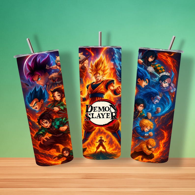 Anime 20oz Digital Wrap Demon Slayer Tumbler Wrap PNG | 20oz Skinny ...