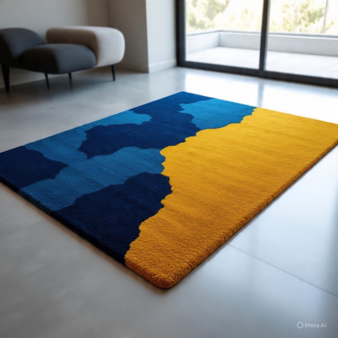 Blue And Yellow Rug