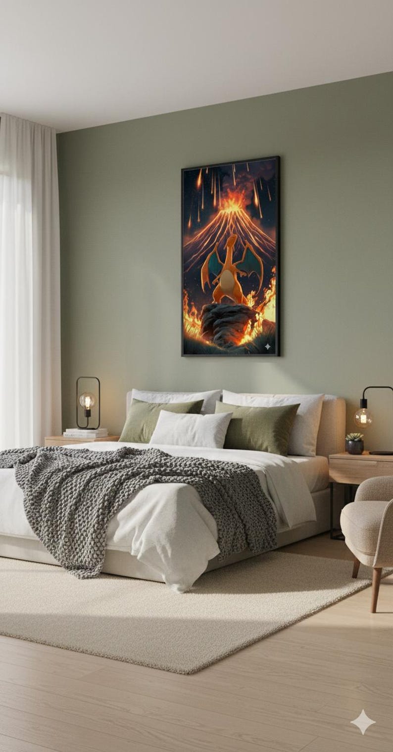 Charizard Volcano Art Print: Fire Dragon 4K Poster (digital Download ...