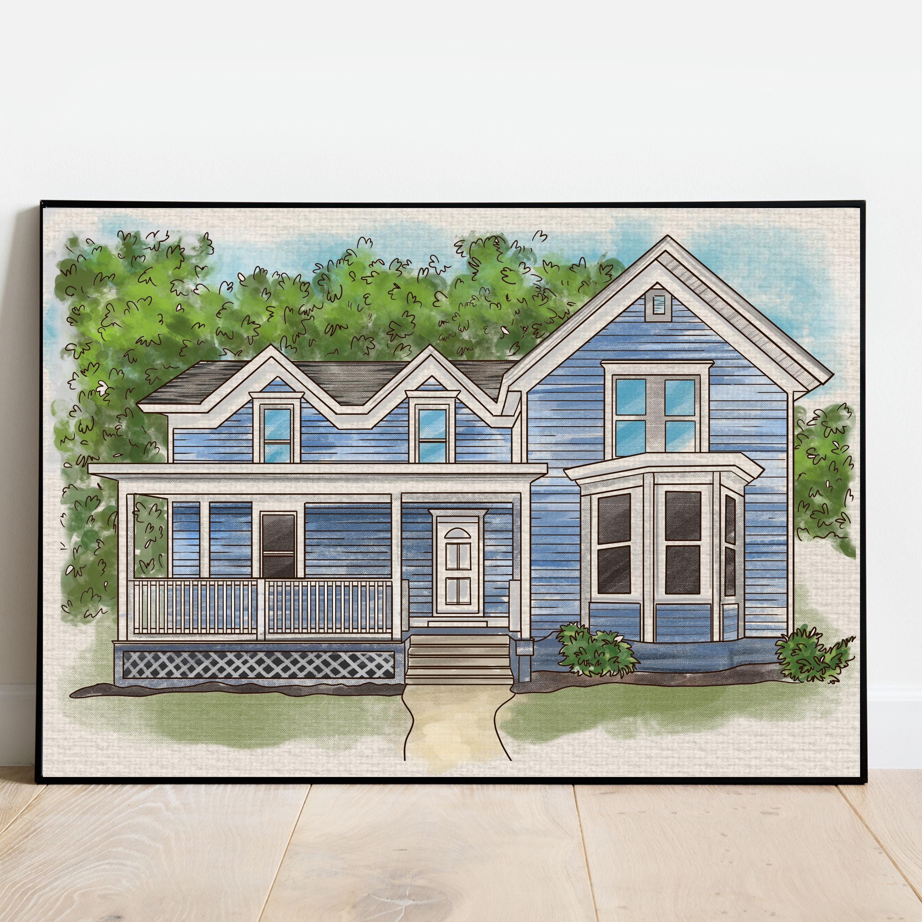 Custom Hand-painted House Painting, New Home Housewarming Gift From ...