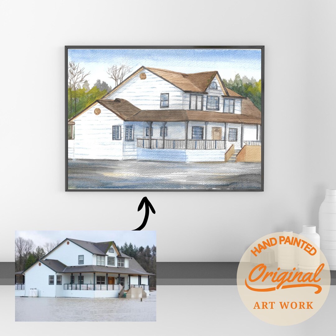Custom Hand-painted House Painting, New Home Housewarming Gift From ...