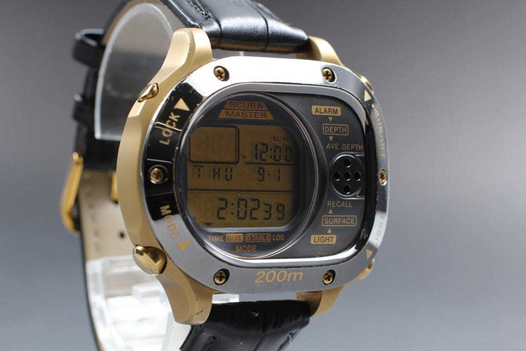 Rare [ N MINT ] SEIKO Scuba Master M725-5A00 Gold Digital Quartz Men ...