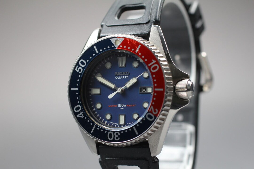Vintage 1981 [N MINT] SEIKO Diver 2625-001B JDM Blue Dial Pepsi Quartz ...