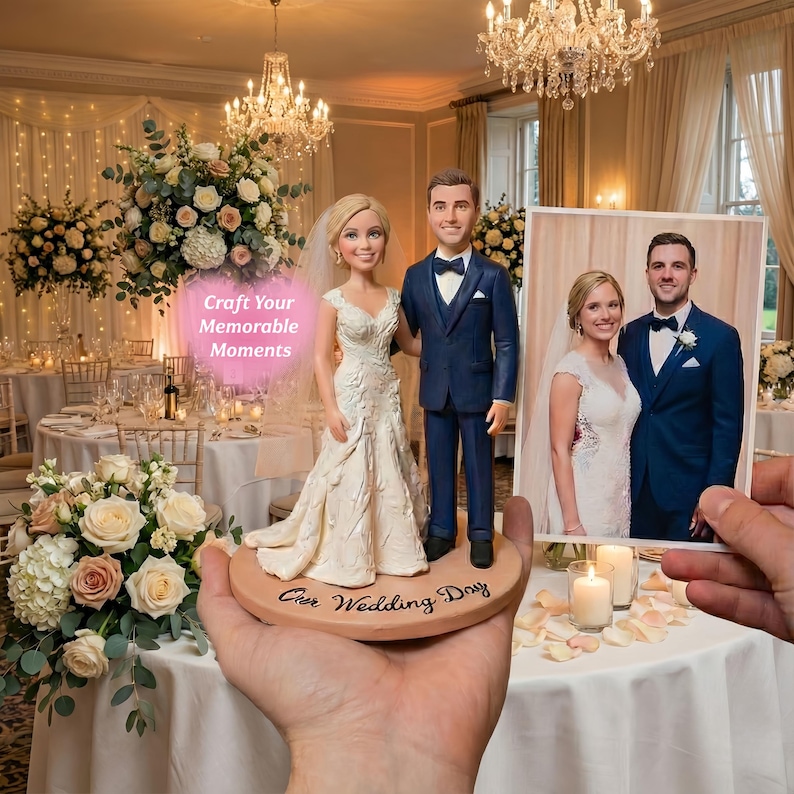 Custom Wedding Cake Topper Figurines From Photo Personalized Bride and ...