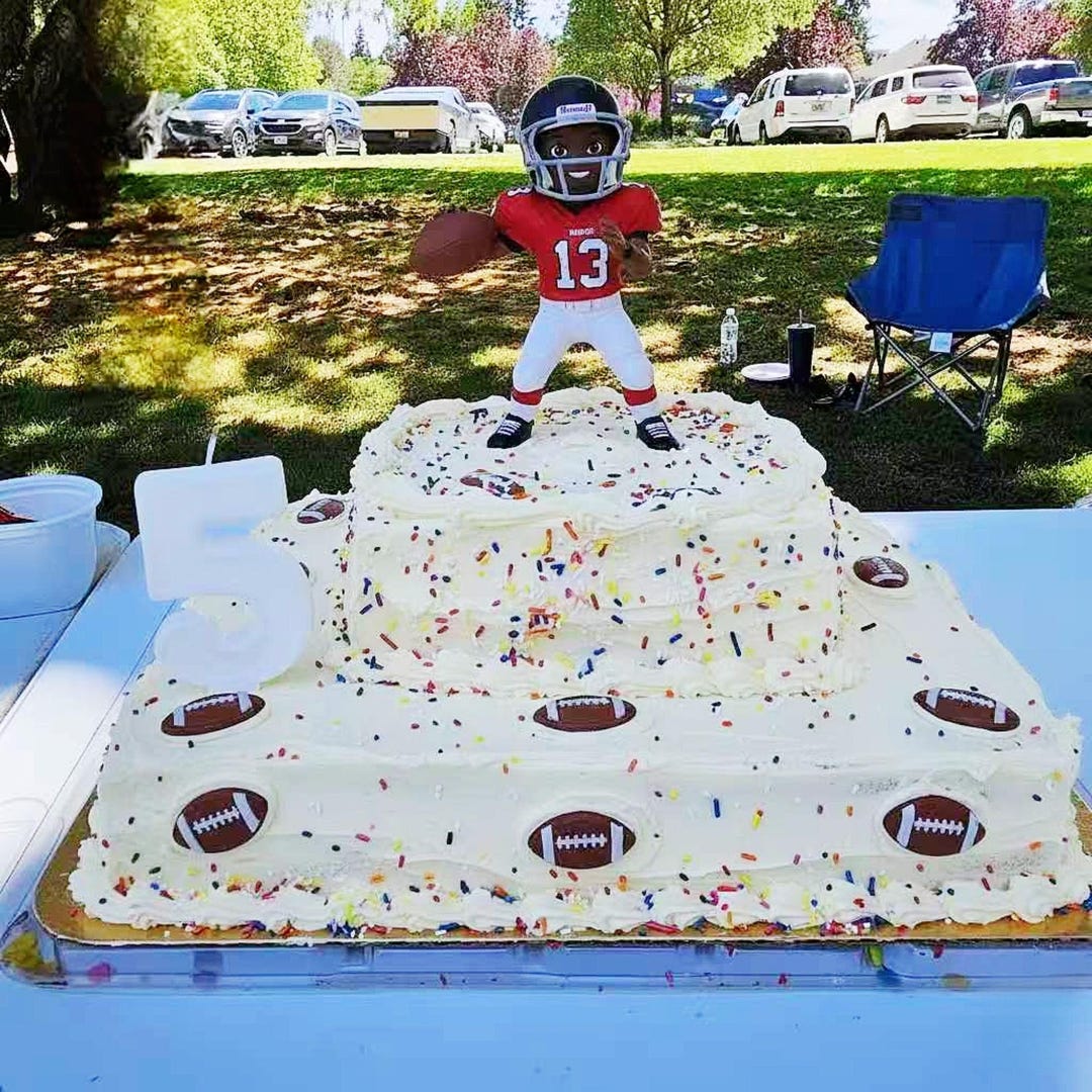 Custom Football Player Clay Cake Topper for Kids Birthday Party ...