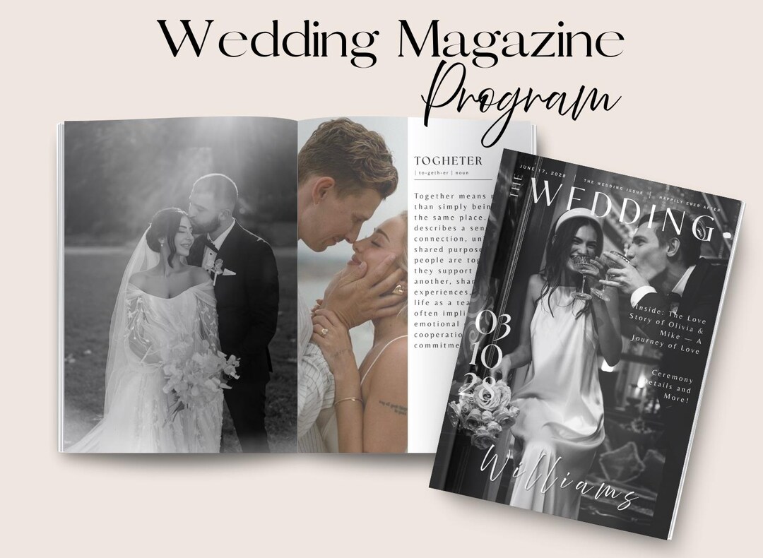 Wedding Magazine Template Wedding Program Template Wedding Booklet ...