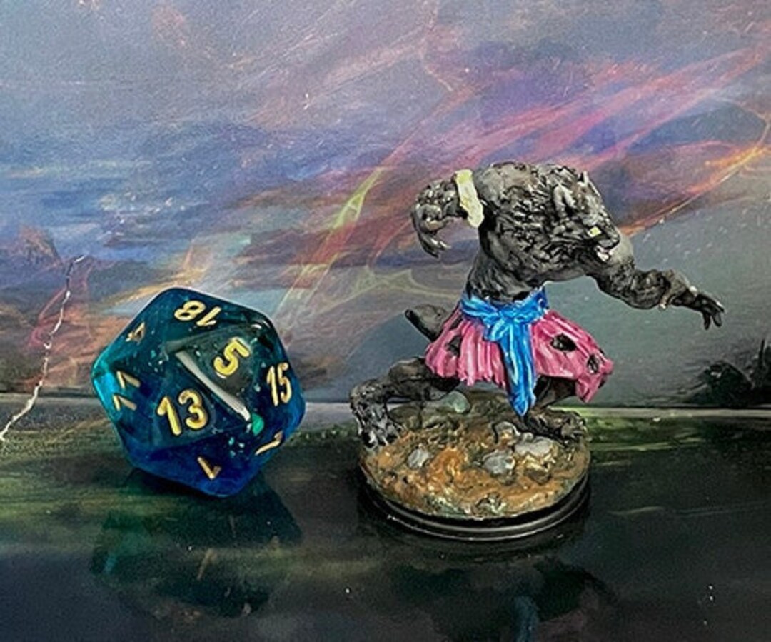 Hand Painted Werewolf Miniature: Custom Tail, DND Pathfinder RPG Mini ...