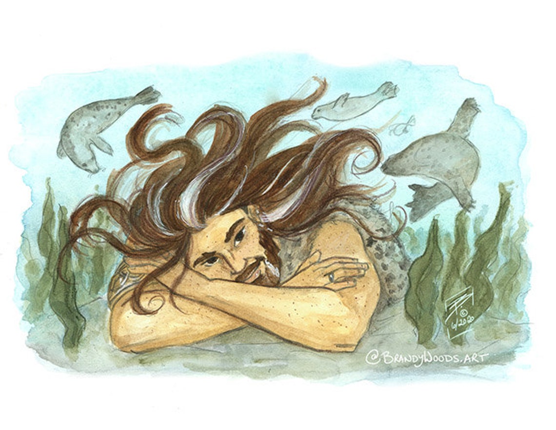 Handsome Scottish Selkie Watercolor Art Print 8.5 X 11 - Etsy