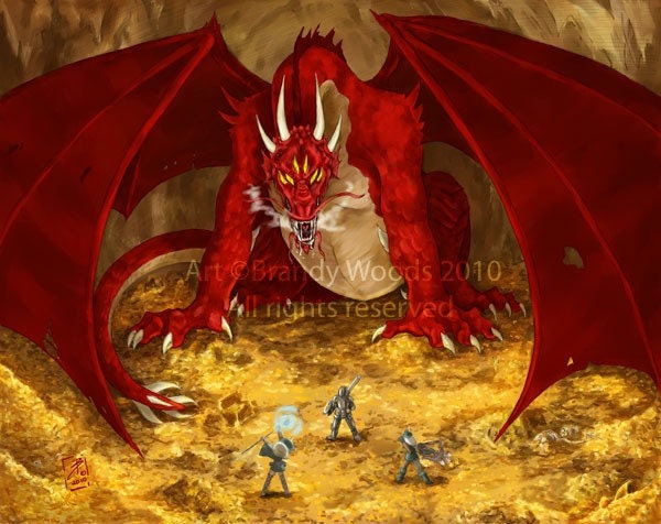 Fantasy RED DRAGON Lair Art Print Brandy Woods - Etsy