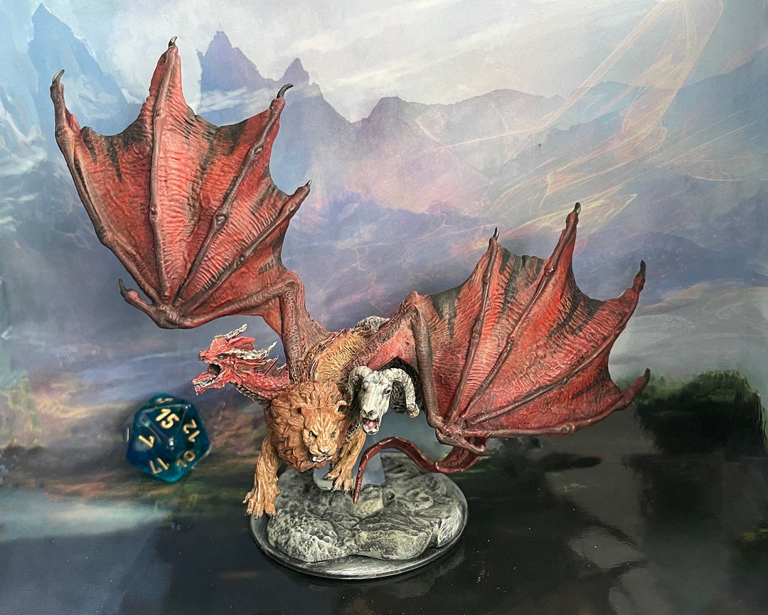 Pro-painted Chimera Monster Miniature Hand Painted Dnd Pathfinder Mini ...