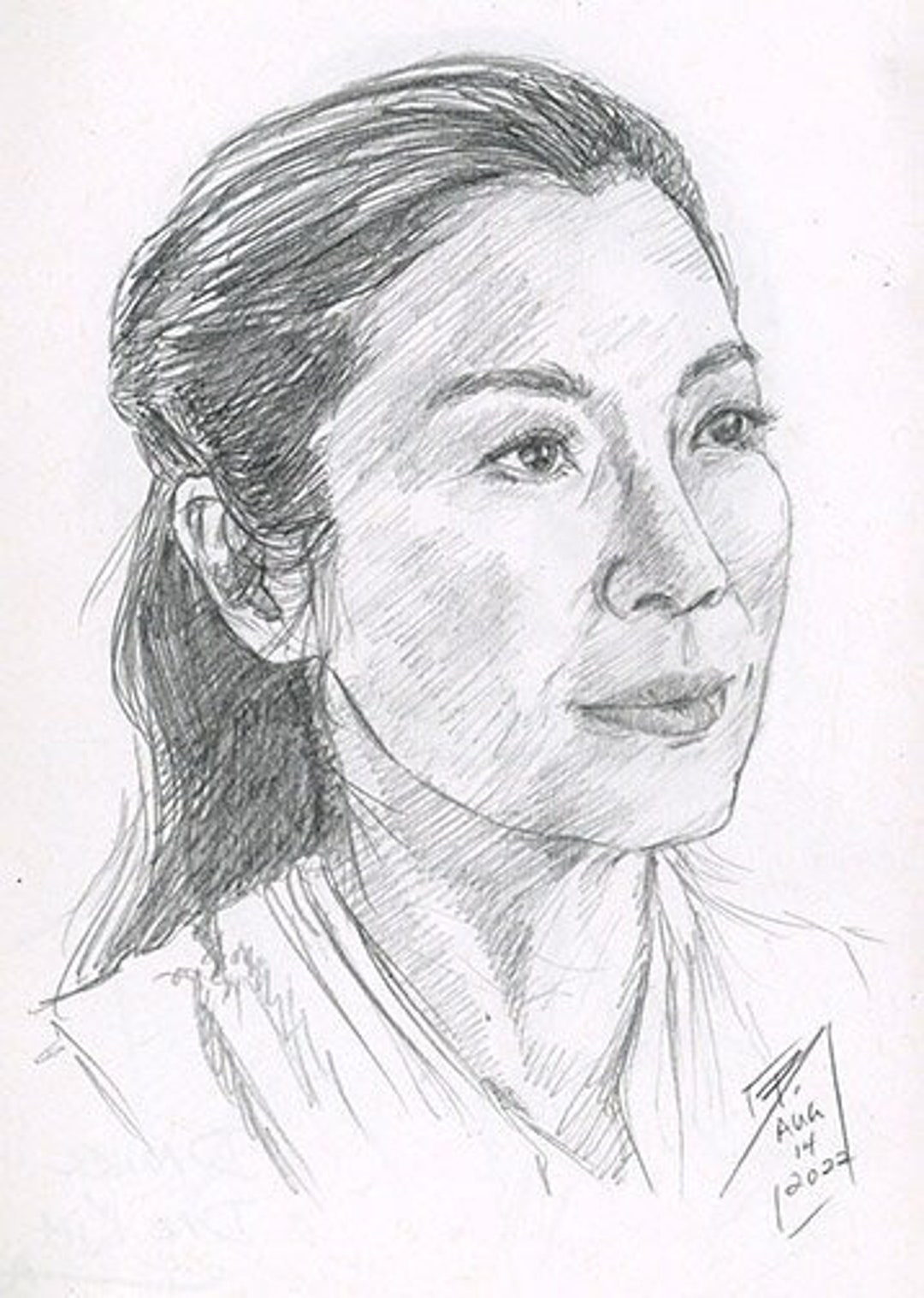 Michelle Yeoh - Portrait Sketch - Pencil Artwork Print by Brandy Woods ...