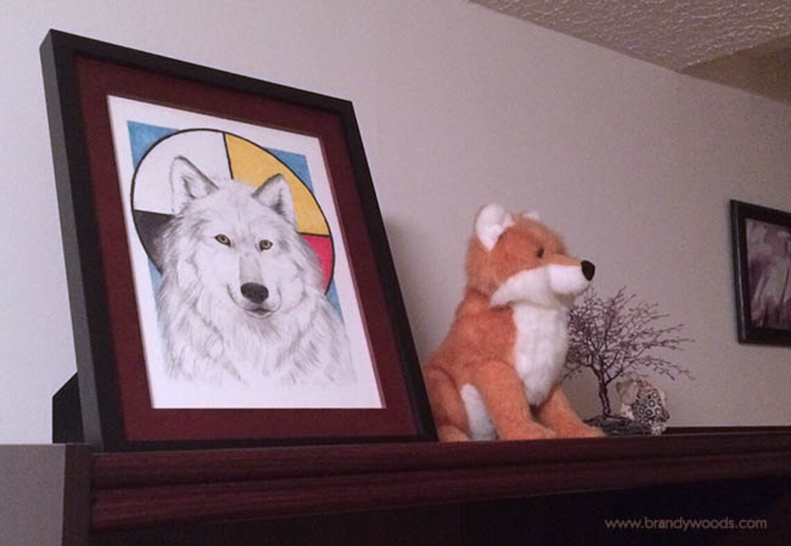 Native American Inspired Medicine WOLF Spirit Manitou Totem Healer Art ...