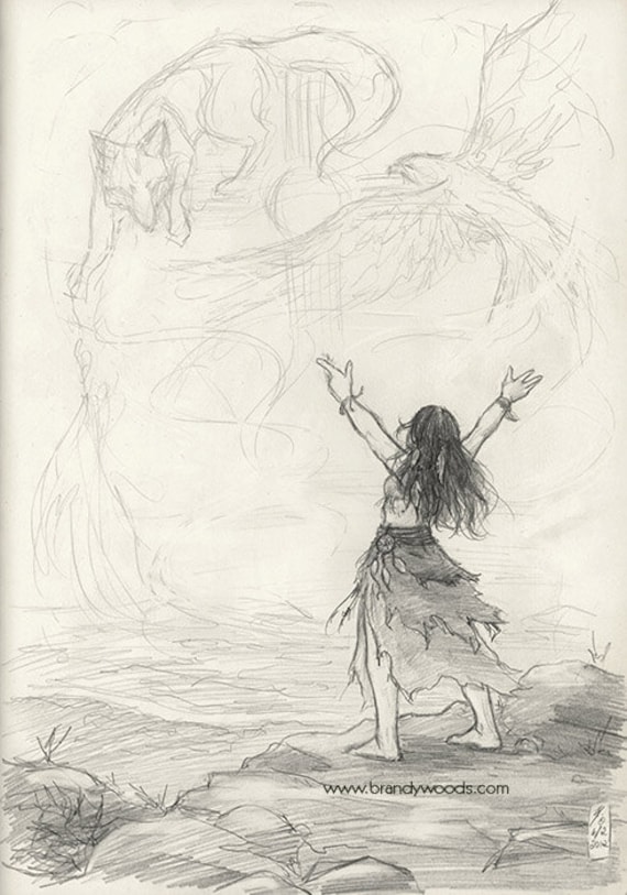 Great Spirit Prayer Native American-Inspired Sketch Artwork | Etsy