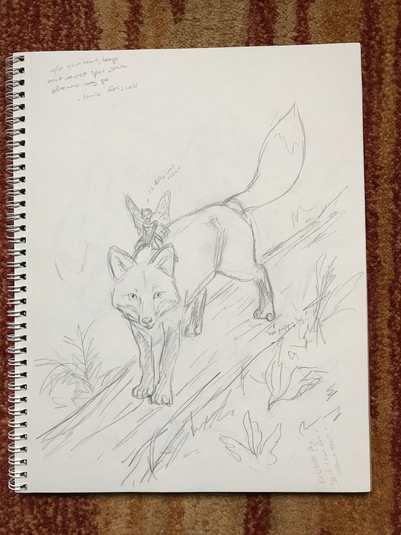 Fairy Riding A Fox Original Pencil Fantasy Drawing 9.5 X 12 - Etsy