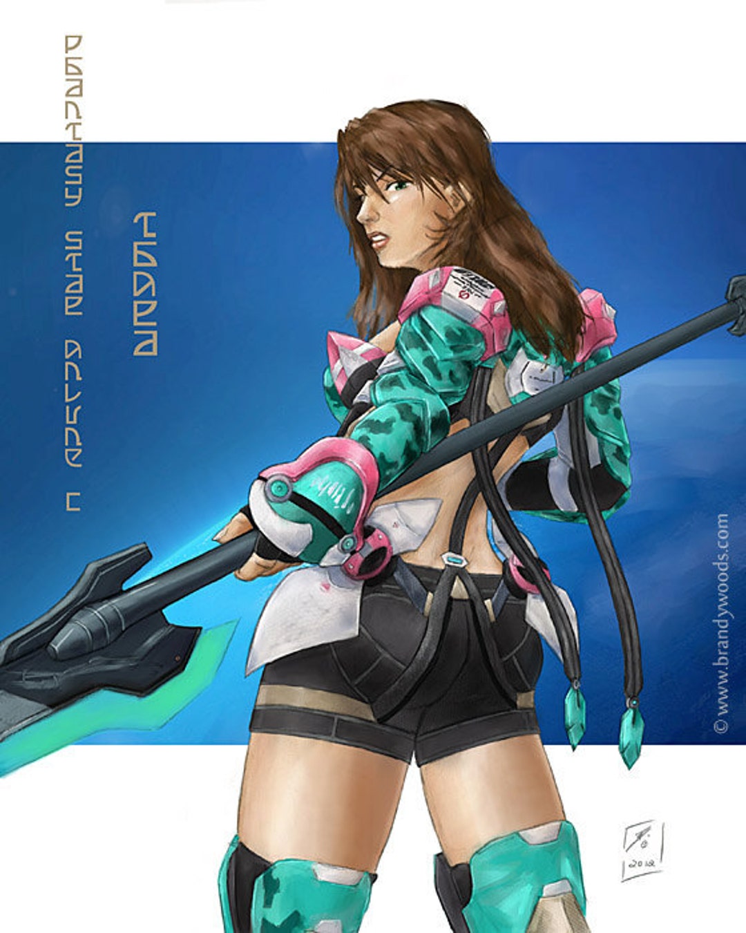PSO2 Scifi Fantasy Female Warrior Goddess Art Print Brandy - Etsy