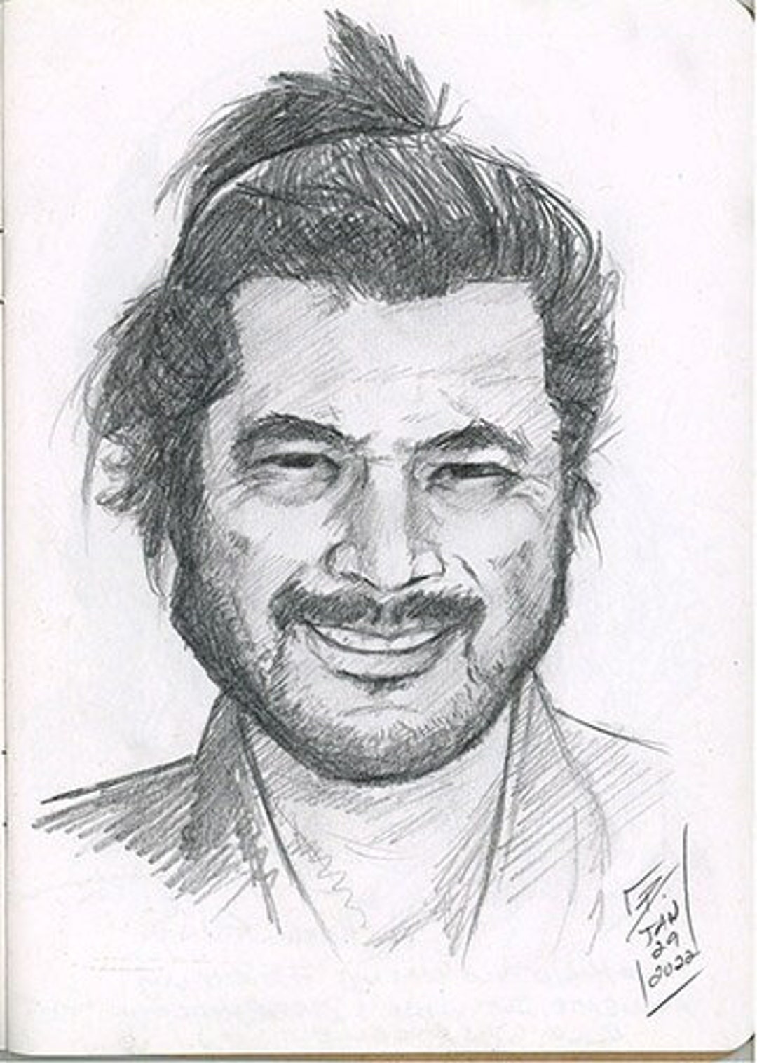 Toshiro Mifune Portrait Sketch - Pencil Artwork Print by Brandy Woods ...