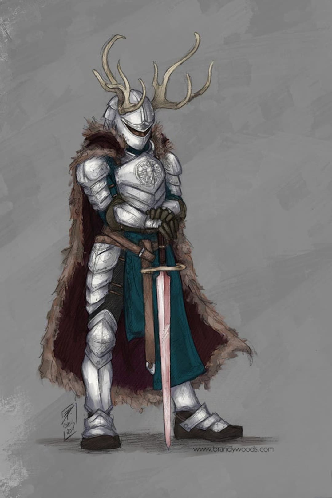 Reindeer Knight - Sword and Sorcery Fantasy Warrior RPG Art Print ...