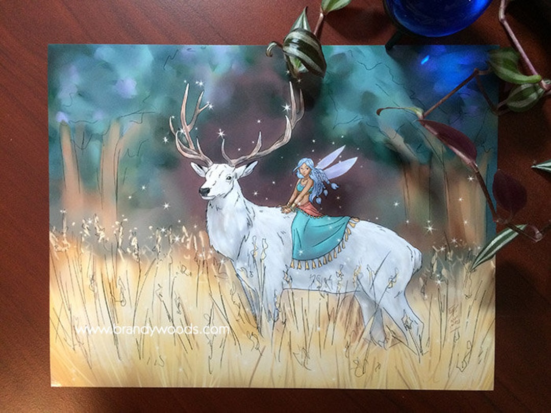 Fantasy Gypsy Elf Riding Elk Stag Deer Magical Fantasy Pin - Etsy