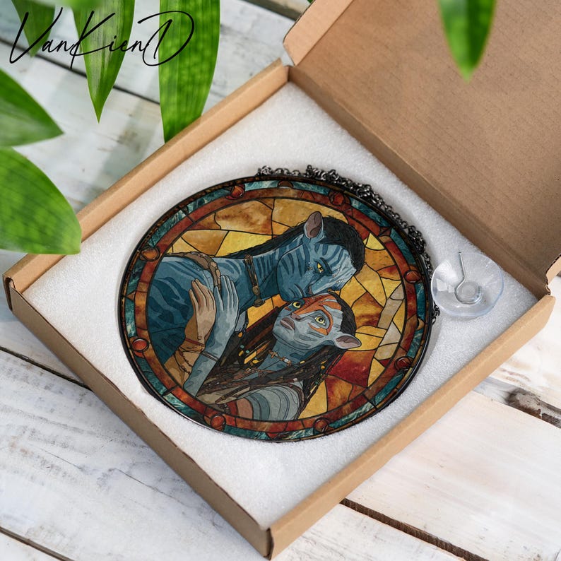 Characters Avatar Film Stained Glass Suncatcher, Fantasy Na’vi Window ...