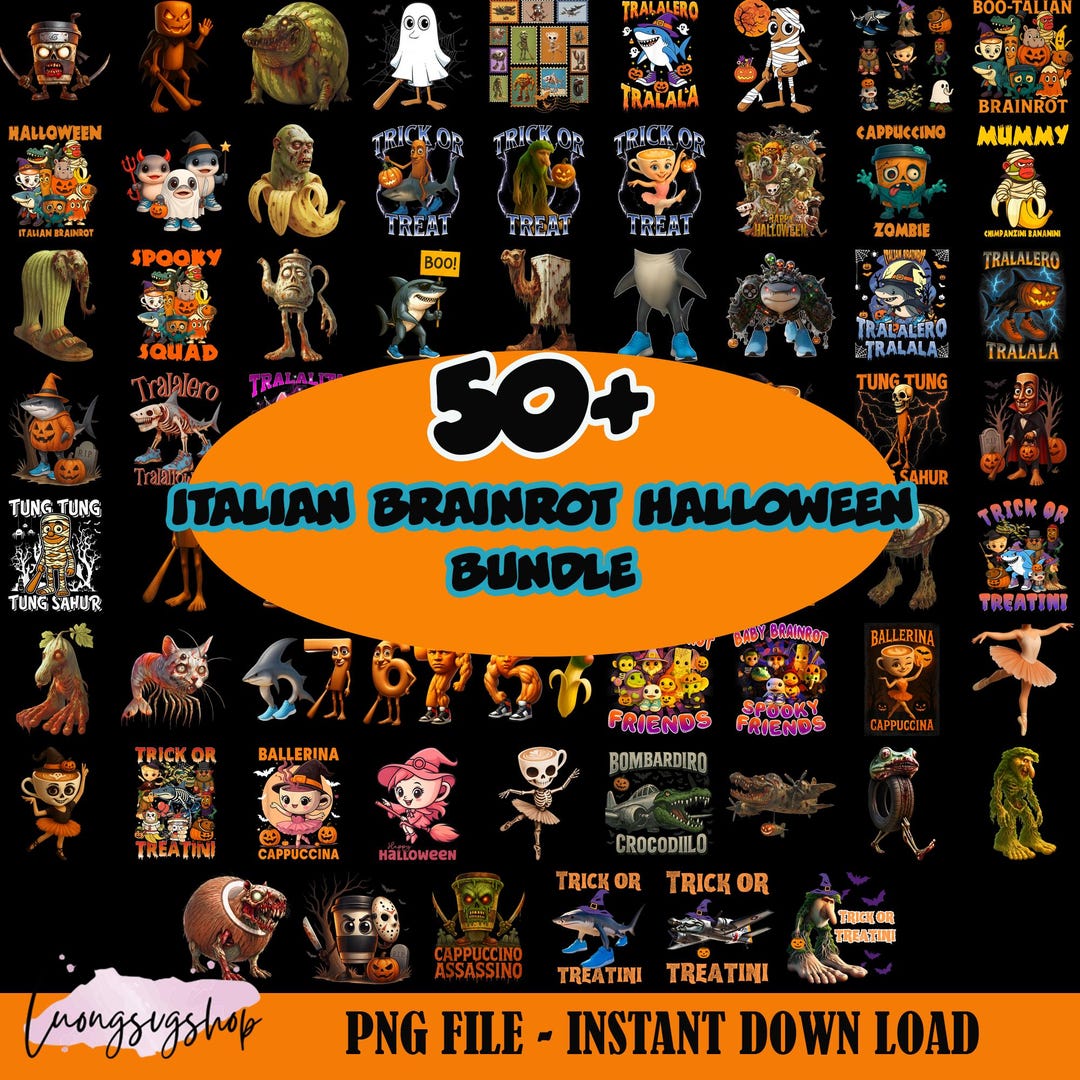 50+ Italian Brainrot Halloween Meme PNG, Slay Spooky Humor Digital ...