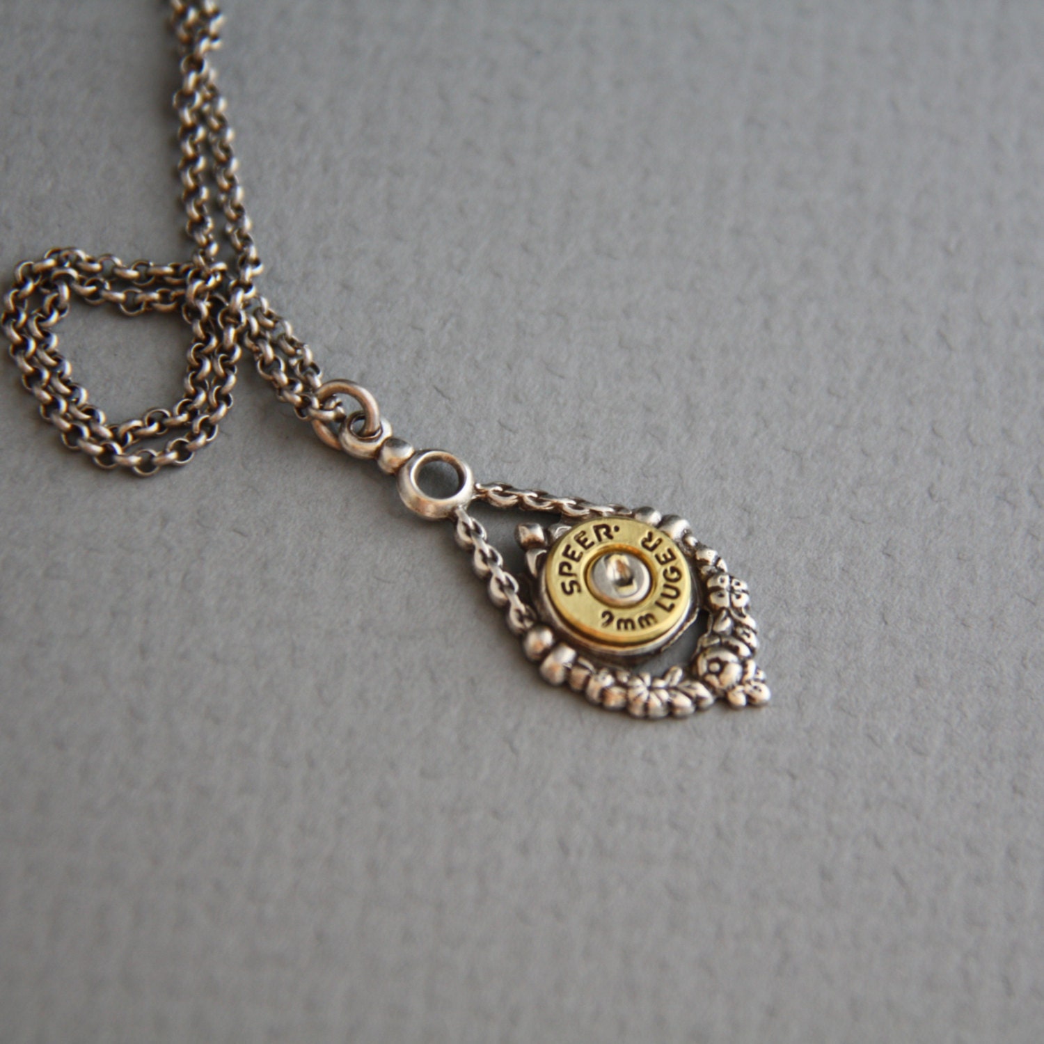 Bullet Jewelry Necklace-speer 9mm Luger Bullet Necklace-nickel - Etsy