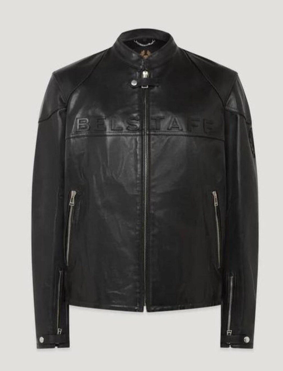 Belstaff Leather Biker Jacket for Men Genuine Cowhide Motorcycle Racing ...