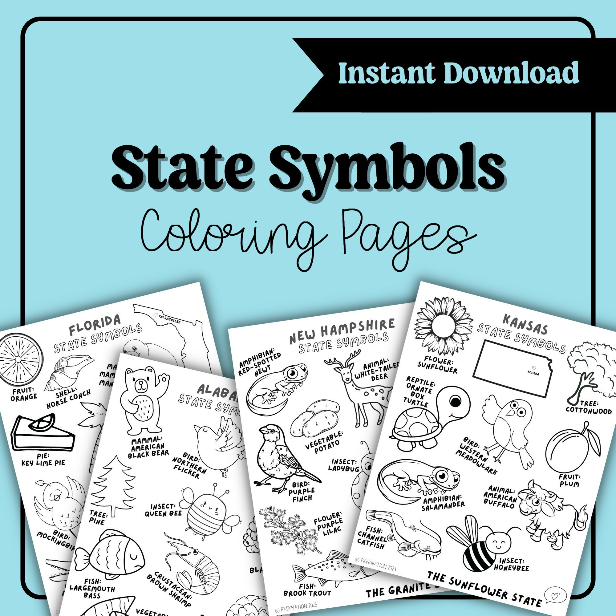 American Symbols Coloring Pages For Kids