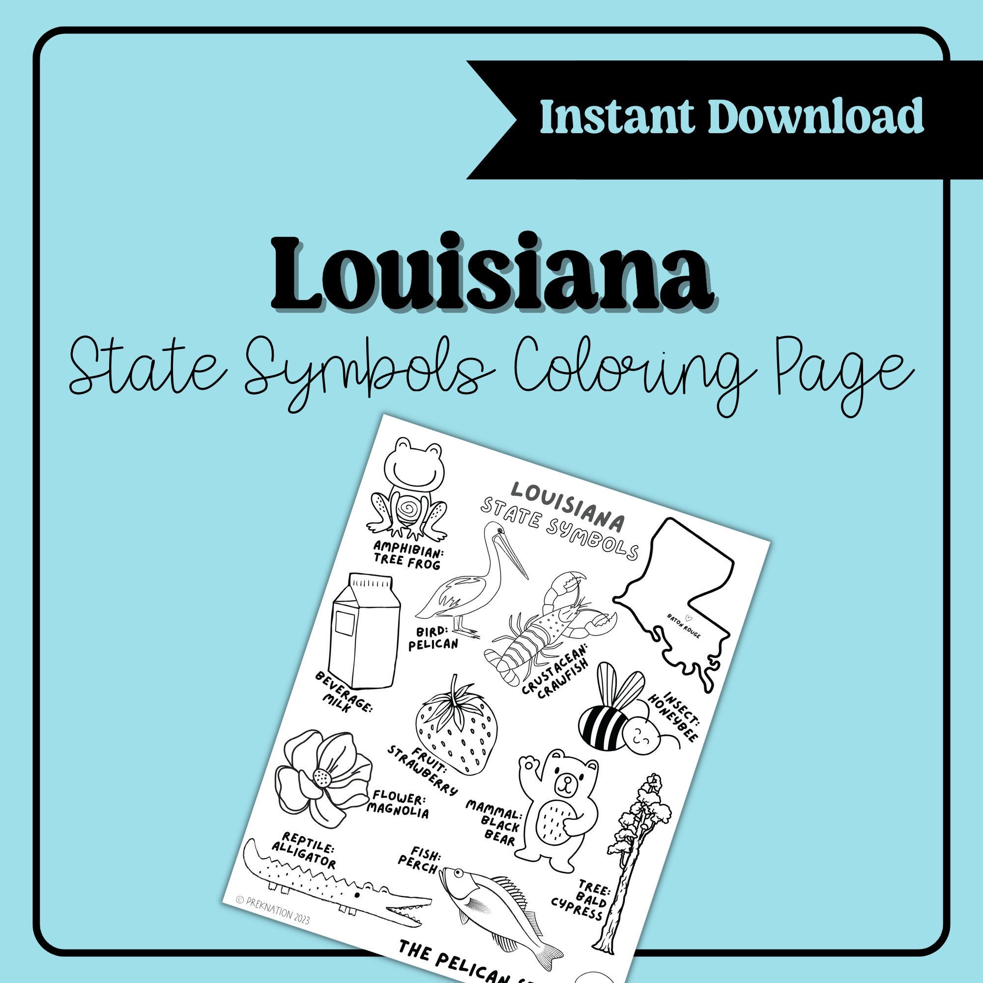 Louisiana State Coloring Page