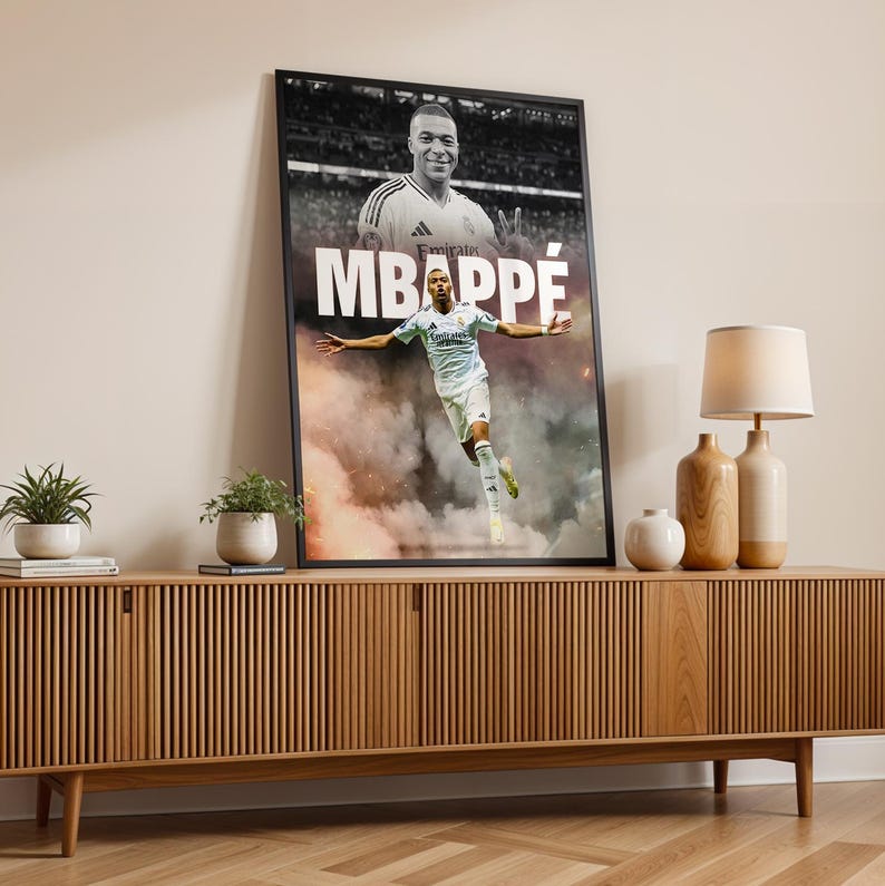 Kylian Mbappe Football Poster: Real Madrid Football Art Print - Etsy ...