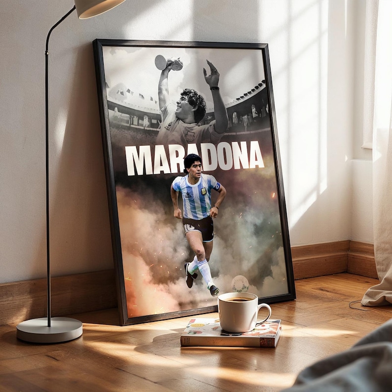 Diego Maradona Football Poster: Argentina Football Art Print - Etsy
