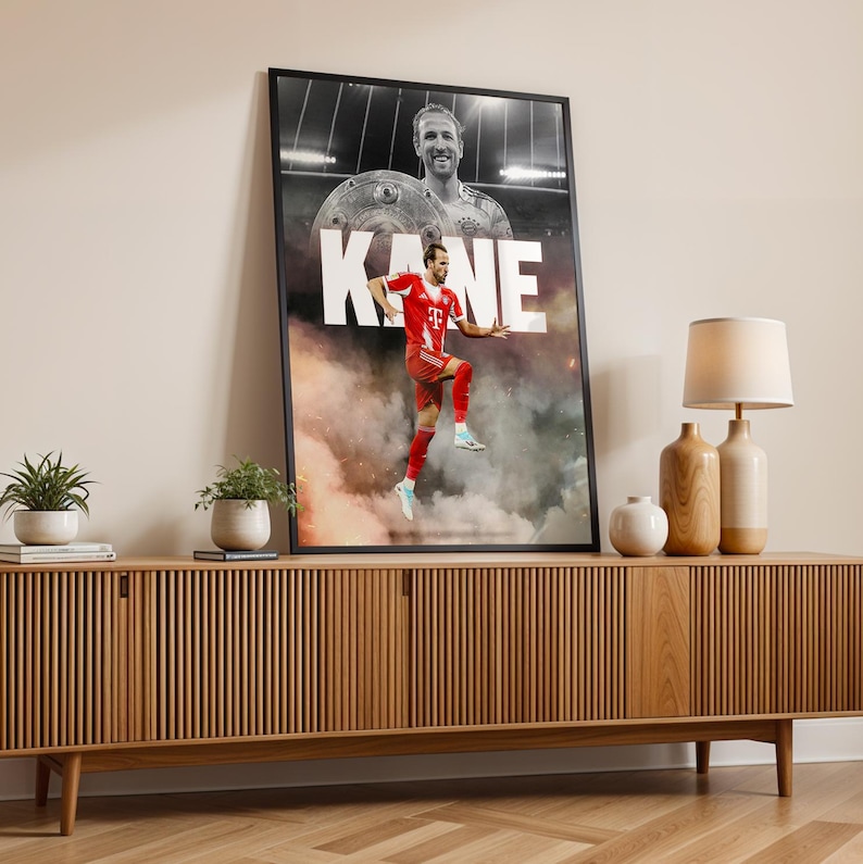 Harry Kane Football Poster: Bayern Munich Football Art Print - Etsy