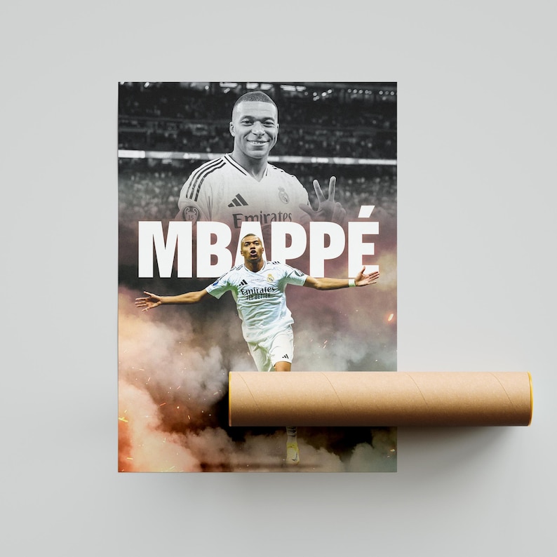 Kylian Mbappe Football Poster: Real Madrid Football Art Print - Etsy ...